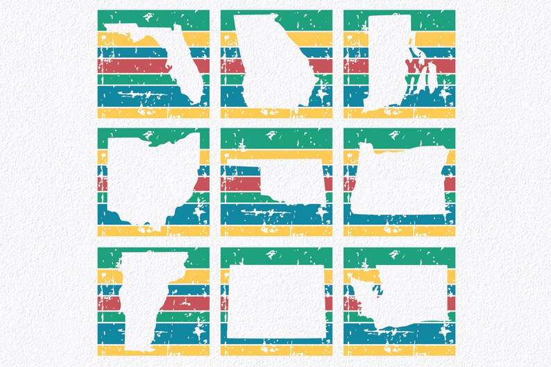 50 States SVG Bundle Retro Grunge State SVG Cut Files - Etsy