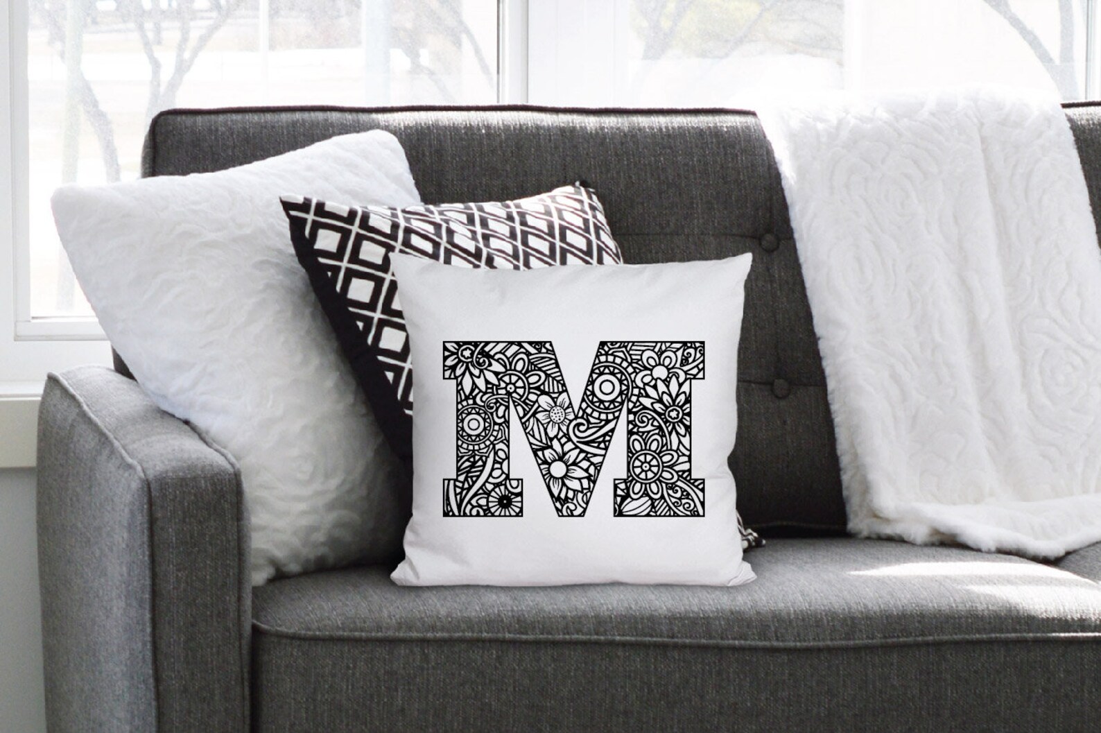 Letter M SVG File Mandala Monogram Letter M SVG Cut File - Etsy