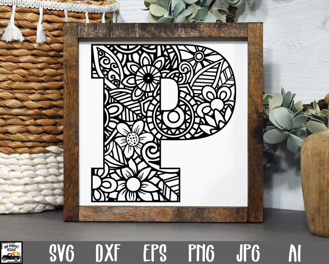 Letter P SVG File - Mandala Monogram Letter P SVG Cut File - Clip Art ...