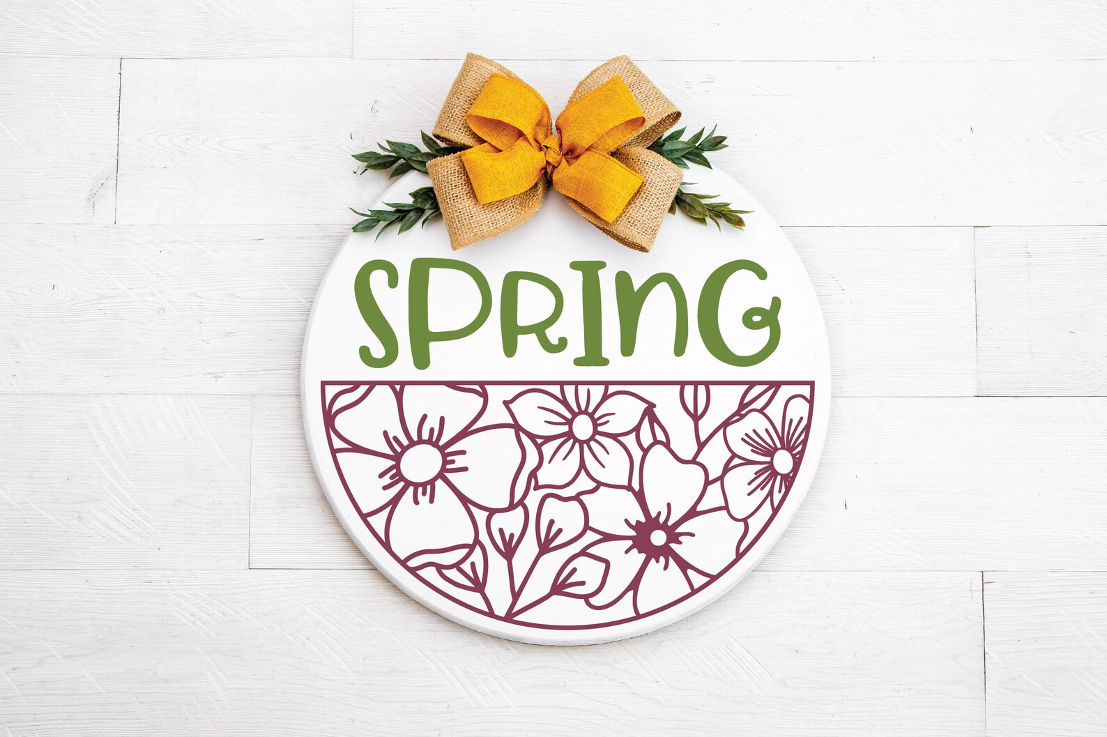 Spring Door Signs SVG Bundle - Spring and Easter SVG Bundle - Round ...