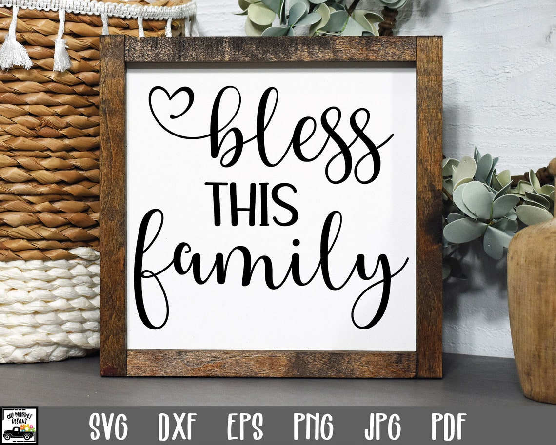 Bless This Family SVG File Family SVG File Family Sign Cut | Etsy