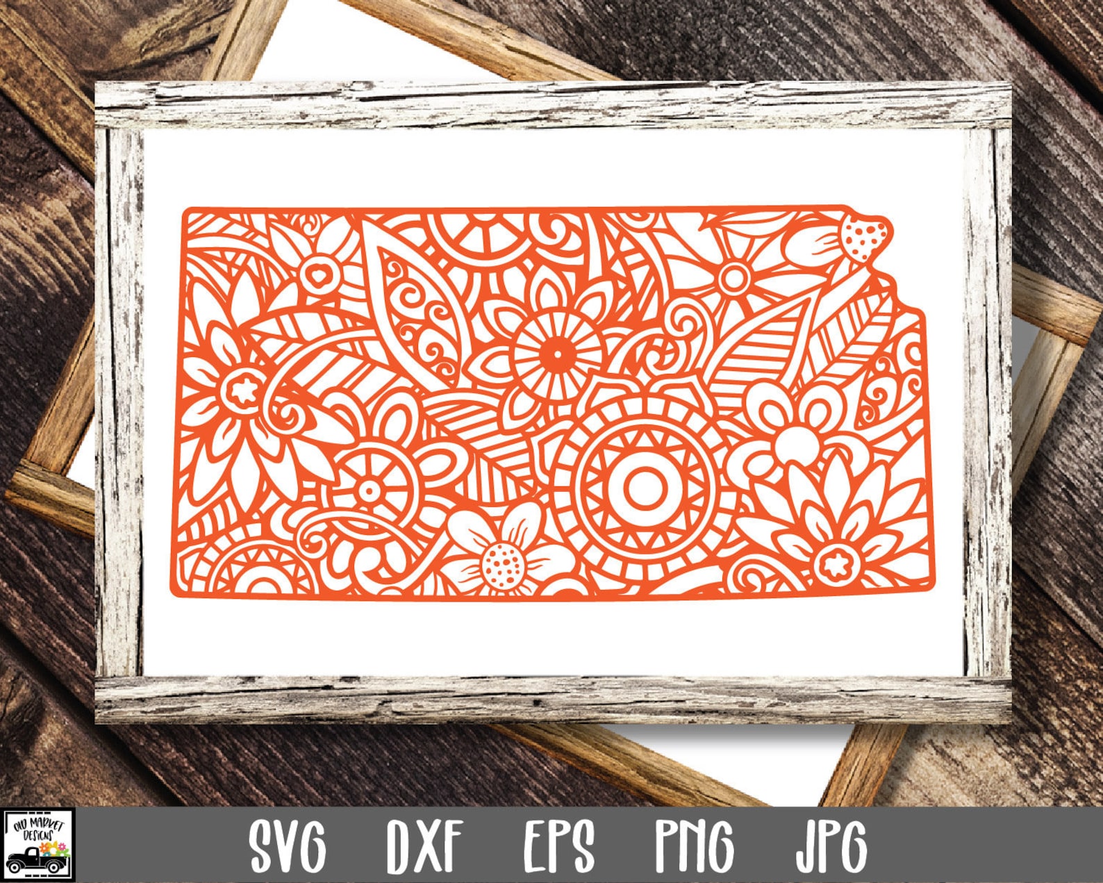 Kansas SVG File Kansas State Mandala SVG File Kansas | Etsy