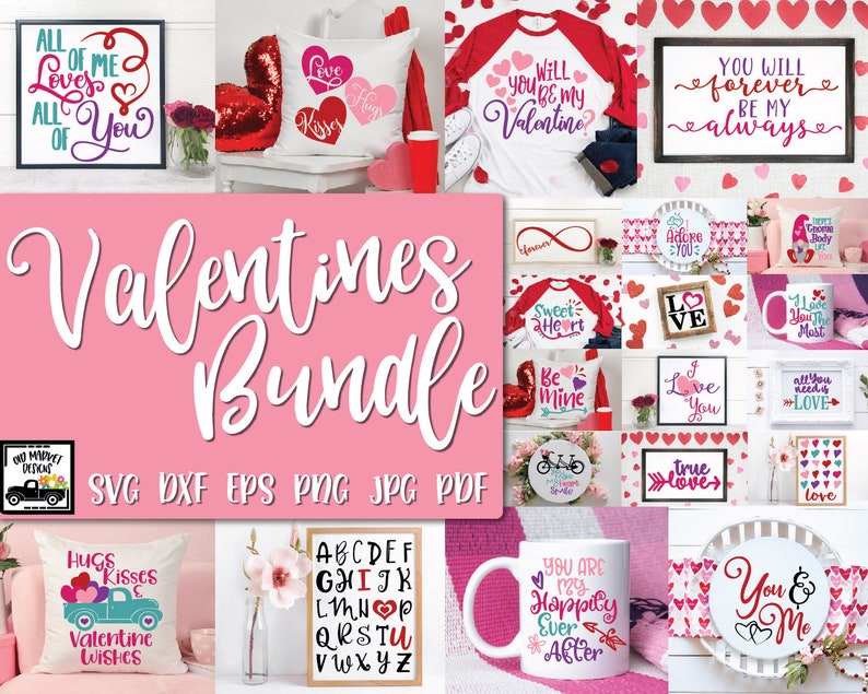 Valentines Day SVG Bundle 25 Valentine SVG Cut Files Clip - Etsy