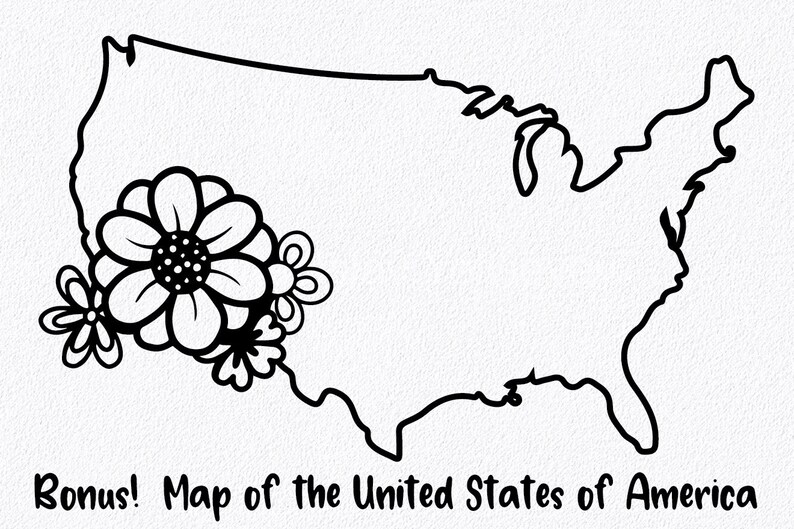 50 States SVG Bundle State Svg File US States Floral - Etsy