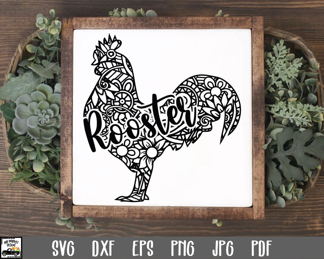 Rooster SVG File - Rooster Mandala SVG Cut File - Clip Art - Printable ...