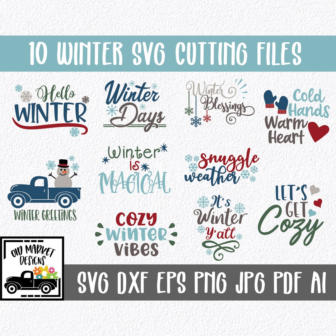 Winter SVG Cut File Bundle - 10 Christmas SVG Cut Files - Clip Art ...