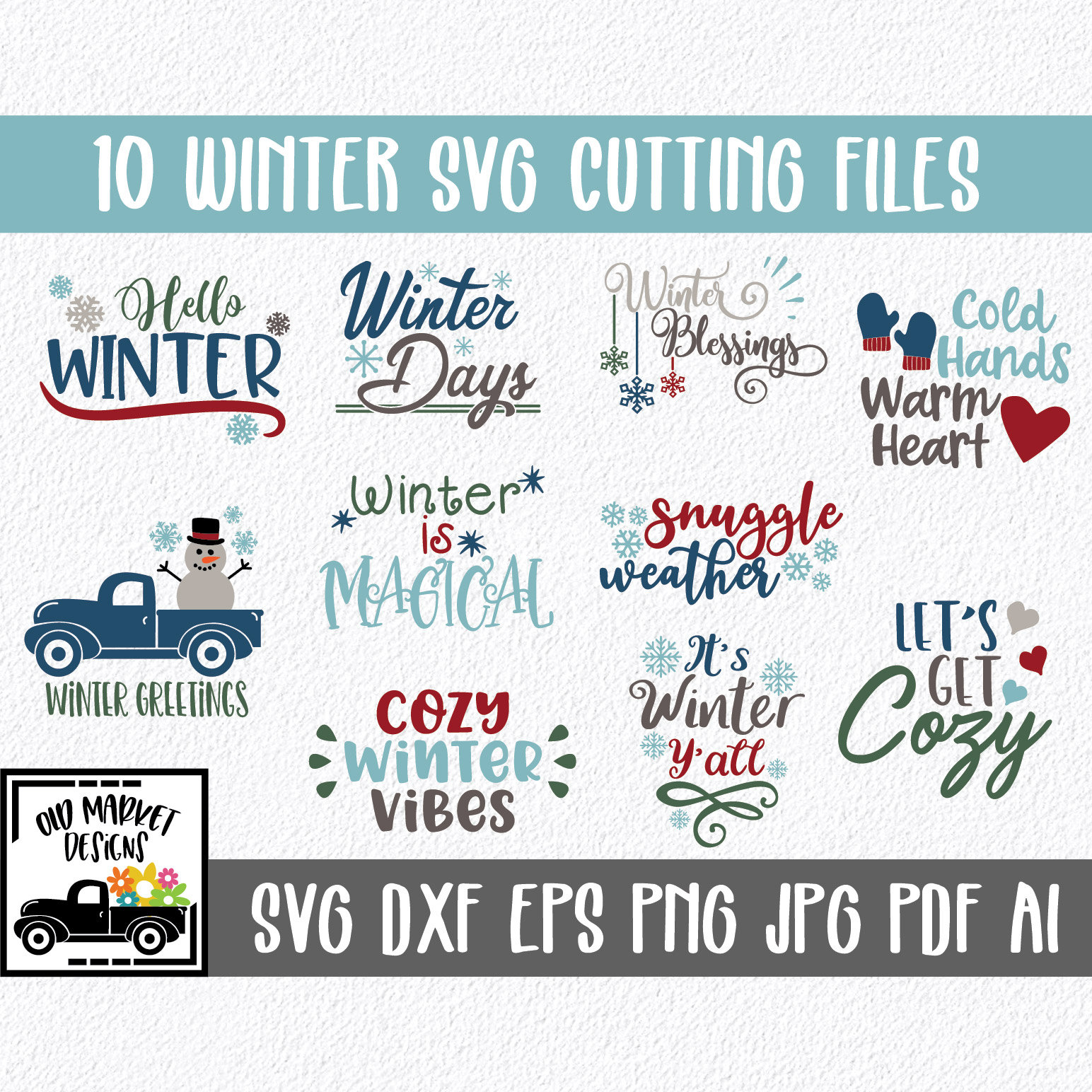 Winter SVG Cut File Bundle 10 Christmas SVG Cut Files Clip | Etsy