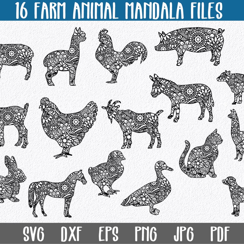 Animal Mandala Svg - Etsy