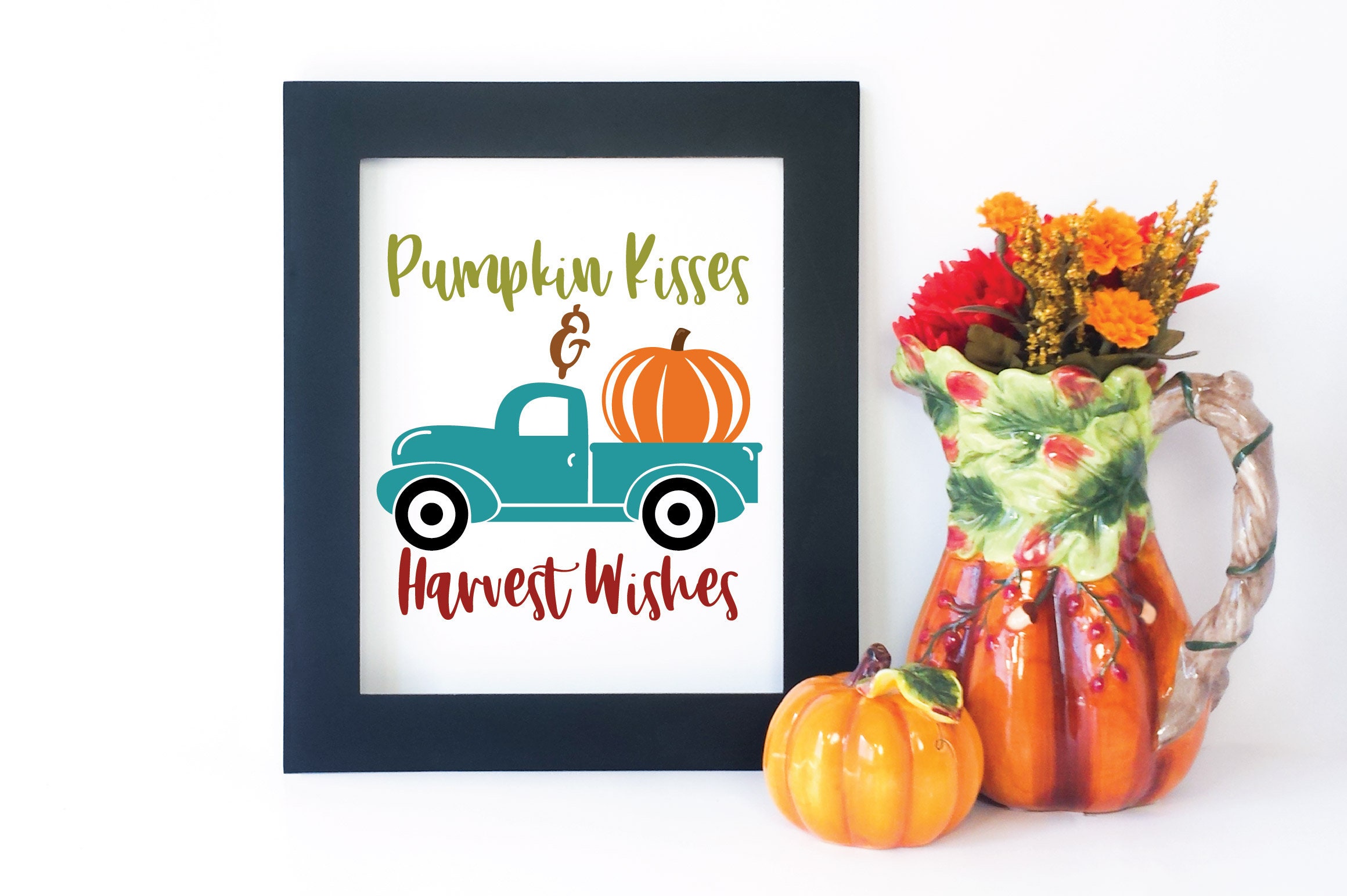 Pumpkin Kisses & Harvest Wishes SVG Cut file Fall SVG | Etsy
