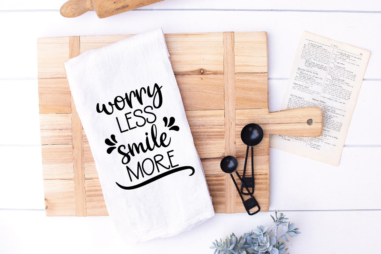 Worry Less Smile More SVG Cut File Inspirational SVG | Etsy