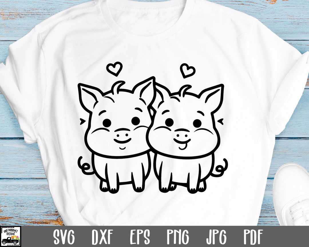 Cute Pig Buddies SVG File - Pig SVG File - Pig Clip Art - Cute Pig ...