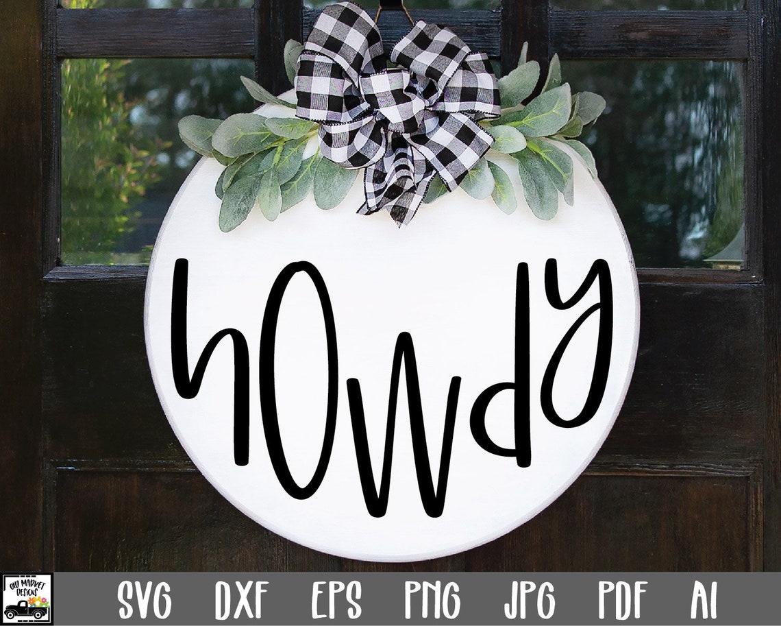 Howdy SVG File Round Sign SVG Howdy Cut File Clip Art - Etsy