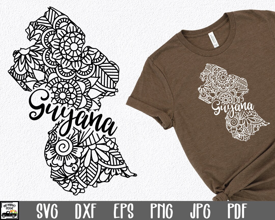 Guyana SVG File - Guyana Mandala SVG Cut File - Mandala Clip Art - Art ...