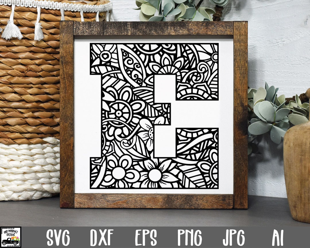 Letter E SVG File - Mandala Monogram Letter E SVG Cut File - Clip Art ...
