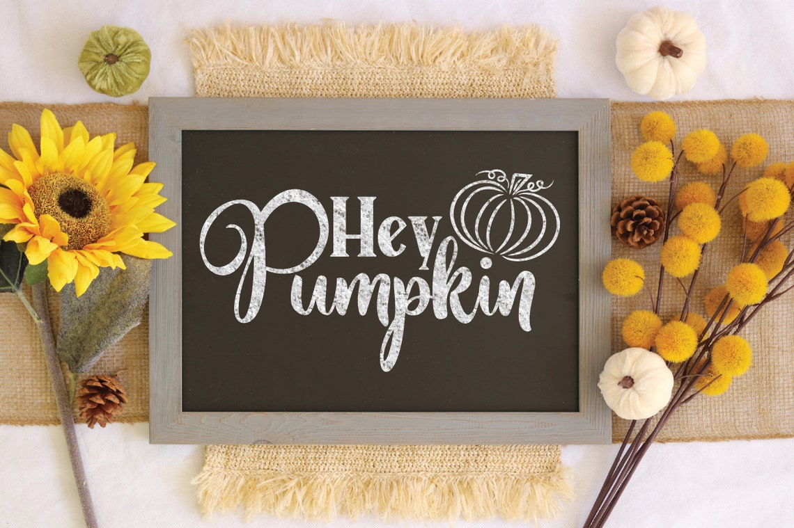 Hey Pumpkin SVG Cut File Fall Farmhouse SVG Autumn Clip - Etsy