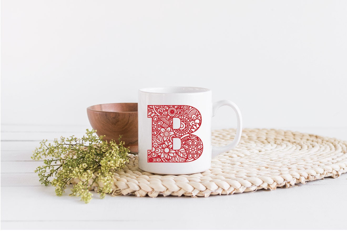 Letter B SVG File Mandala Monogram Letter B SVG Cut File - Etsy