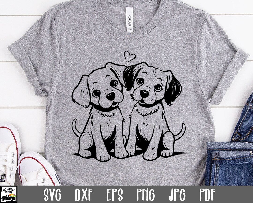 Cute Dog Buddies SVG File - Dog SVG File - Puppy Clip Art - Cute Dog ...