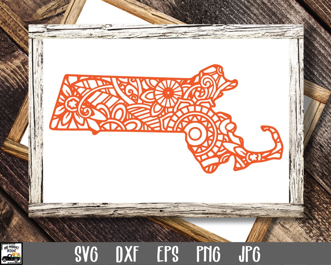 Massachusetts SVG File State Mandala SVG File - Etsy