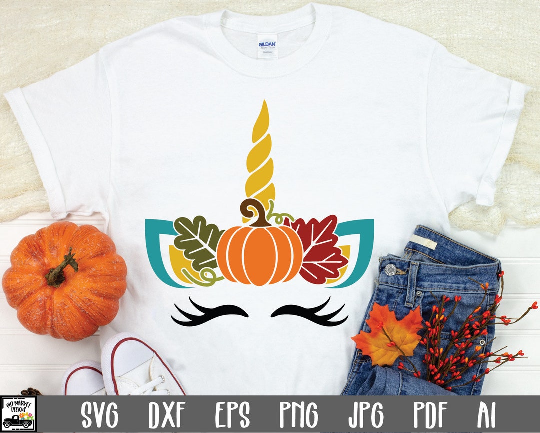 Fall Unicorn SVG File - Unicorn SVG - Autumn Unicorn Cut File - Clip ...