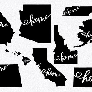 50 States SVG Bundle - Home State SVG Cut File - States Clip Art ...