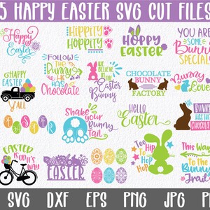 Easter SVG Bundle - 25 Happy Easter SVG Cut Files - Clip Art - Easter ...