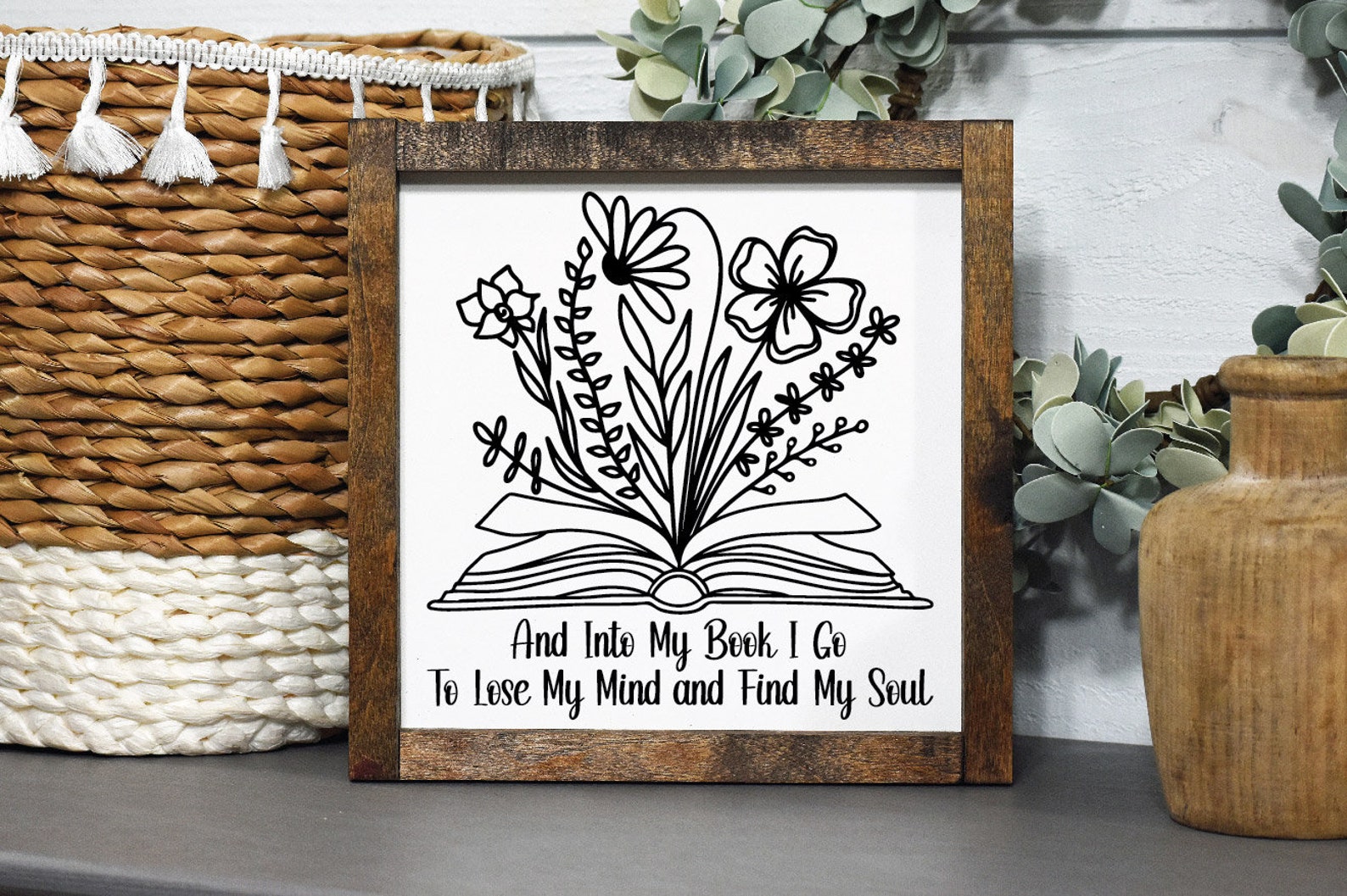 Book With Flowers SVG File Floral Book SVG Cut File Into - Etsy