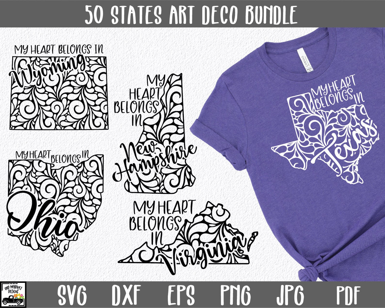 Huge States SVG Bundle With Over 500 Designs Includes 10 - Etsy