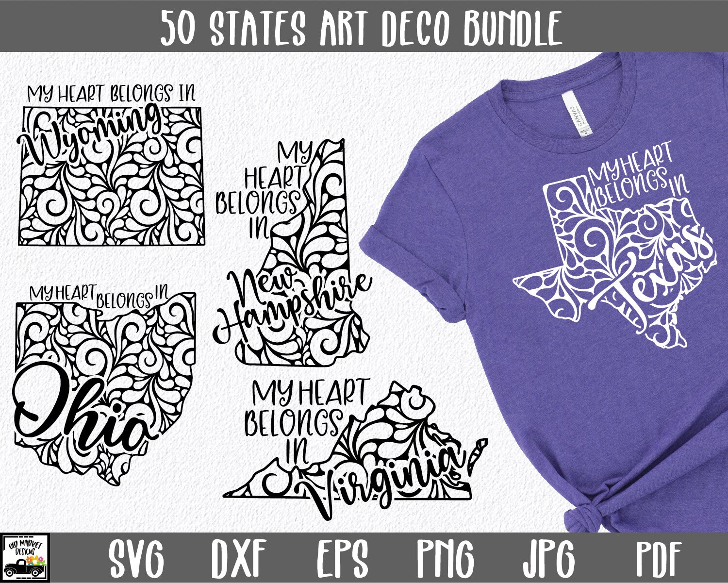 Huge States SVG Bundle With Over 500 Designs Includes 10 | Etsy