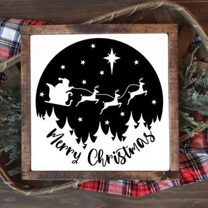 Santa and Reindeer SVG File - Merry Christmas SVG File - Round ...