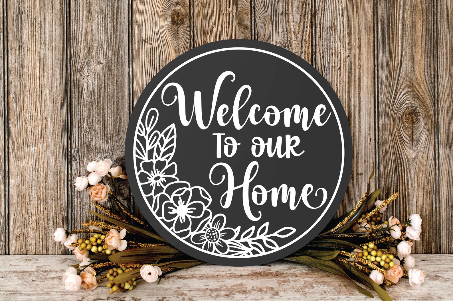 Spring Door Signs SVG Bundle - Spring and Easter SVG Bundle - Round ...