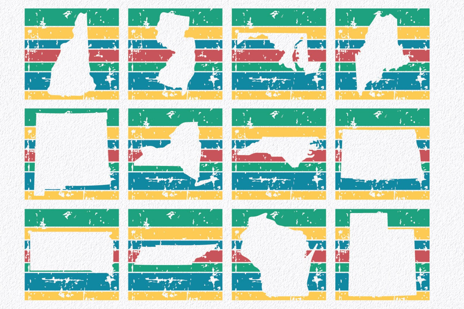 50 States SVG Bundle Retro Grunge State SVG Cut Files - Etsy