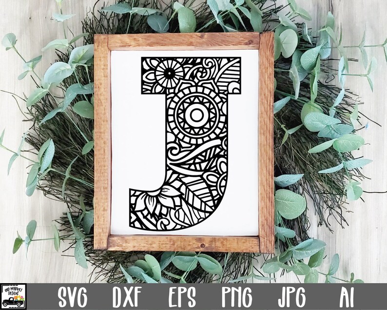 Letter J SVG File Mandala Monogram Letter J SVG Cut File - Etsy