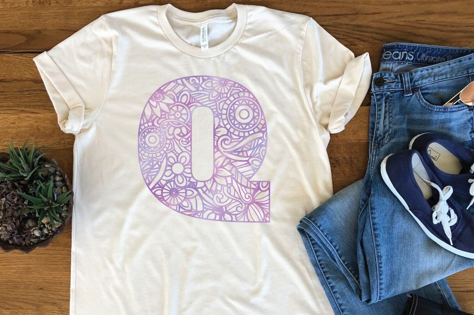 Letter Q SVG File Mandala Monogram Letter Q SVG Cut File - Etsy