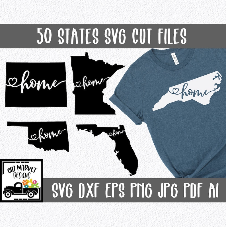 Huge States SVG Bundle With Over 500 Designs - Includes 10 Different US ...