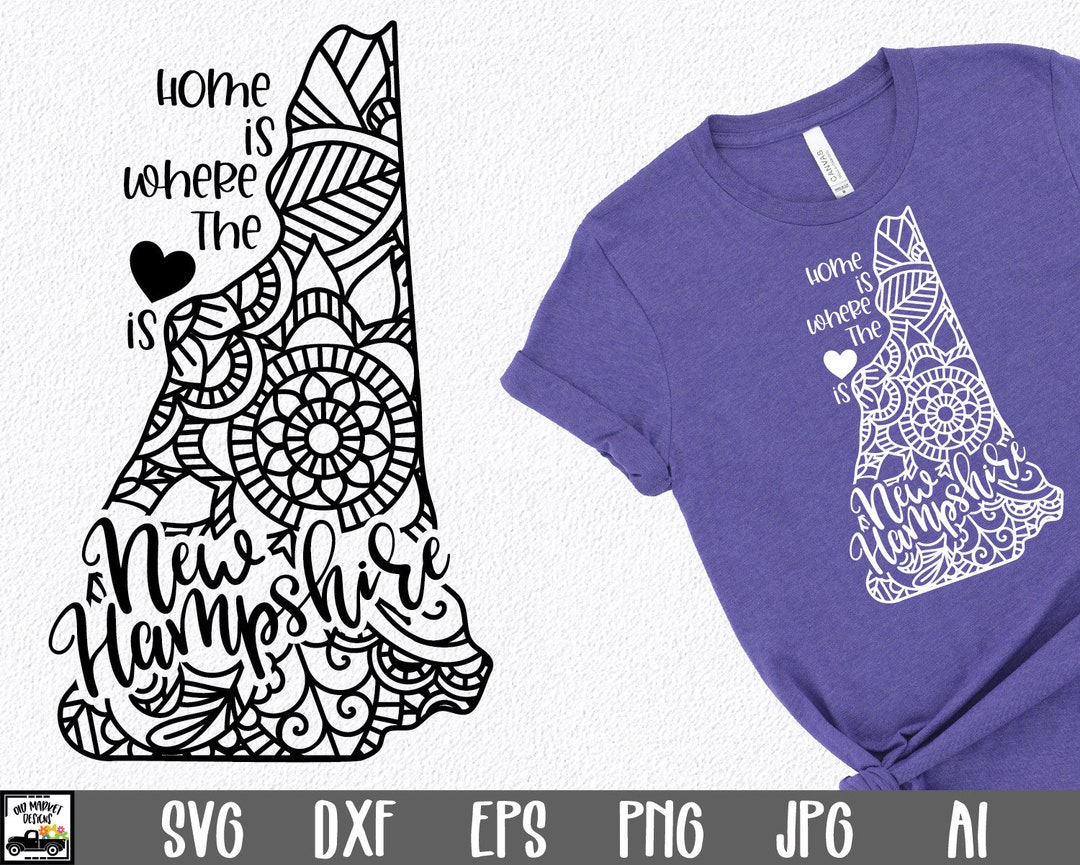 New Hampshire Mandala SVG File - Home is Where the Heart is State SVG ...