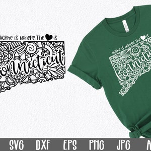 Connecticut Mandala SVG File - Home is Where the Heart is State SVG Cut ...