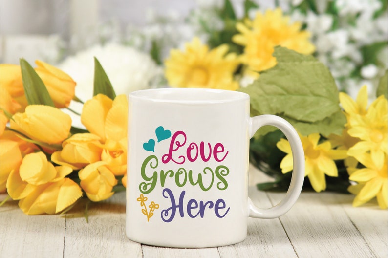 Love Grows Here SVG Cut File Spring SVG File Clip Art - Etsy