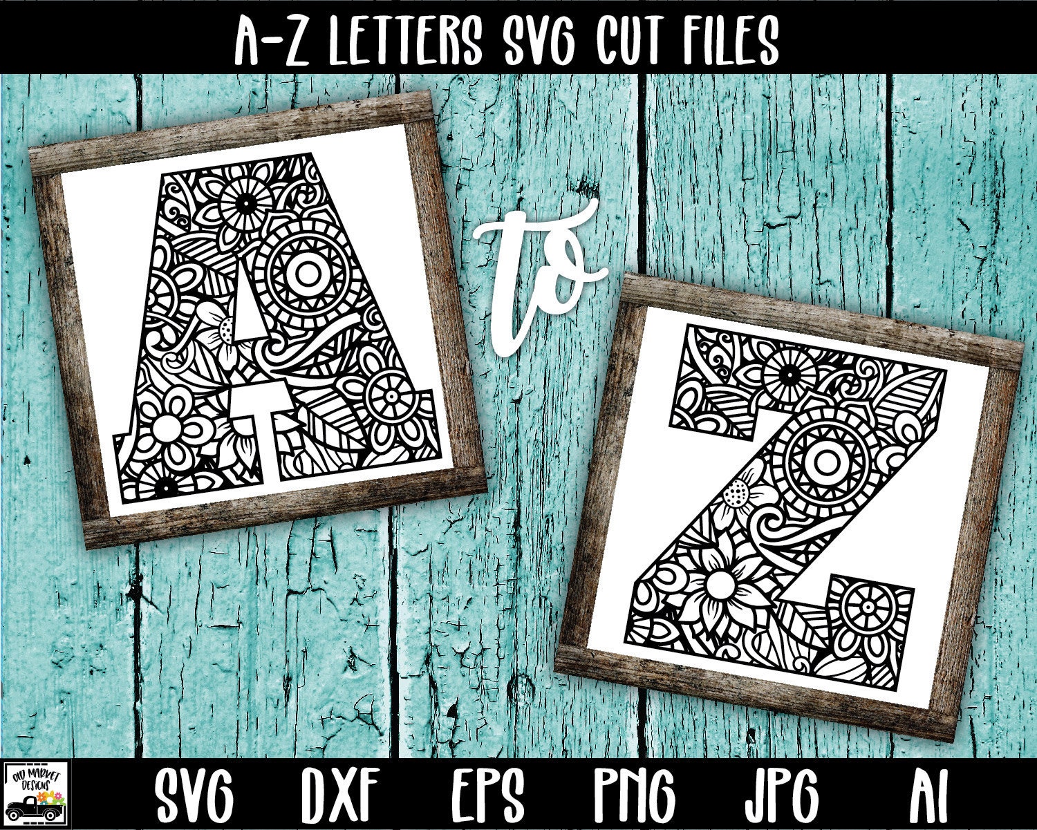Mandala Alphabet SVG Cut File Bundle Zentangle Letters | Etsy Australia