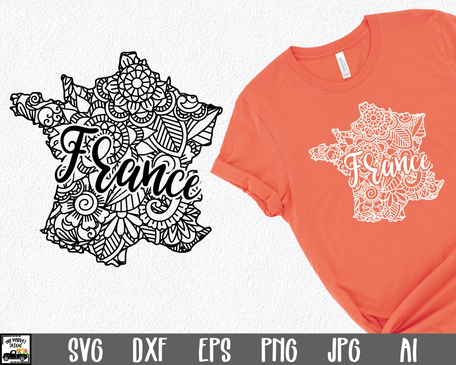 France SVG File France Mandala SVG Cut File Mandala Clip - Etsy
