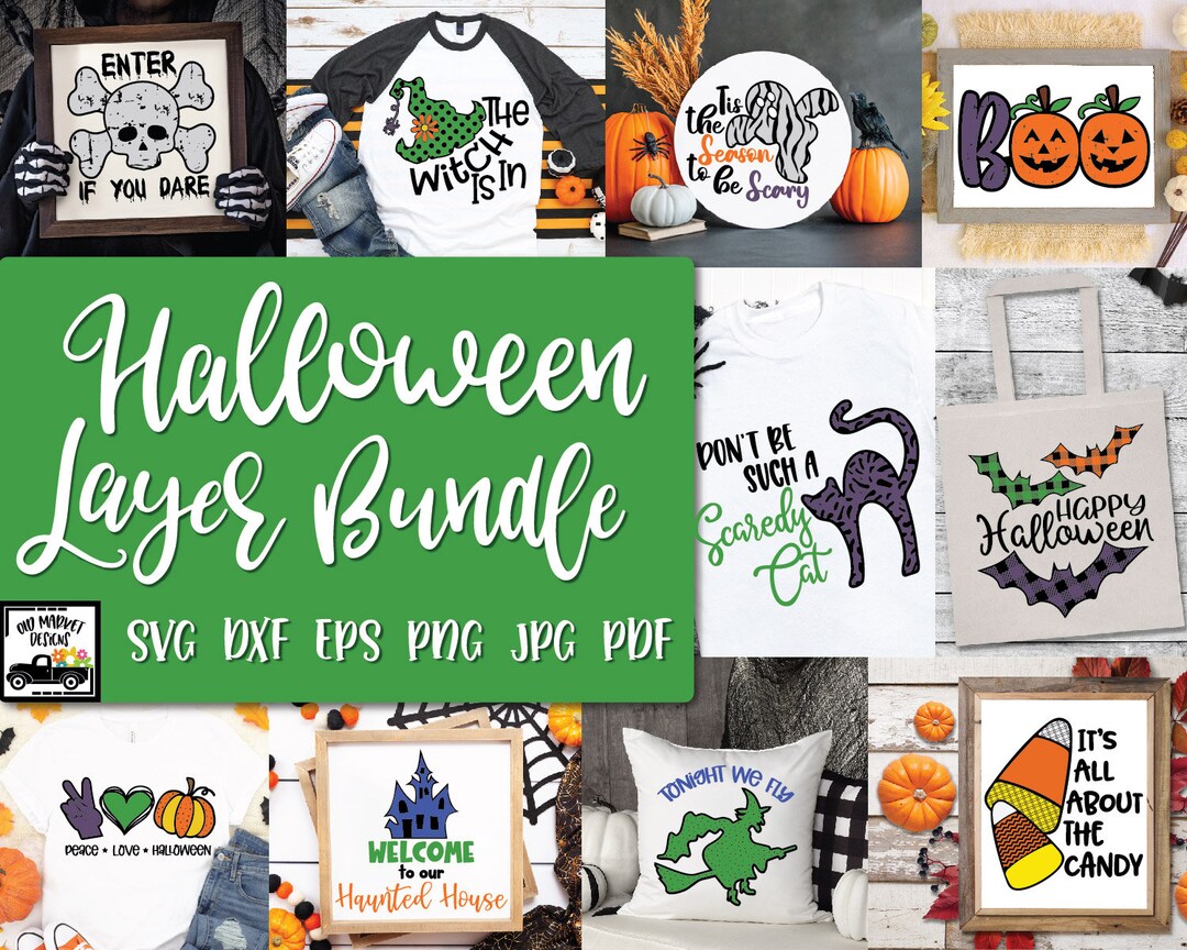 Halloween SVG File Bundle - 10 Layered Halloween Cut Files - SVG Files ...