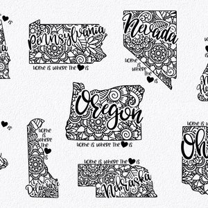 50 States Mandala SVG Bundle - State SVG File - Home is Where the Heart ...