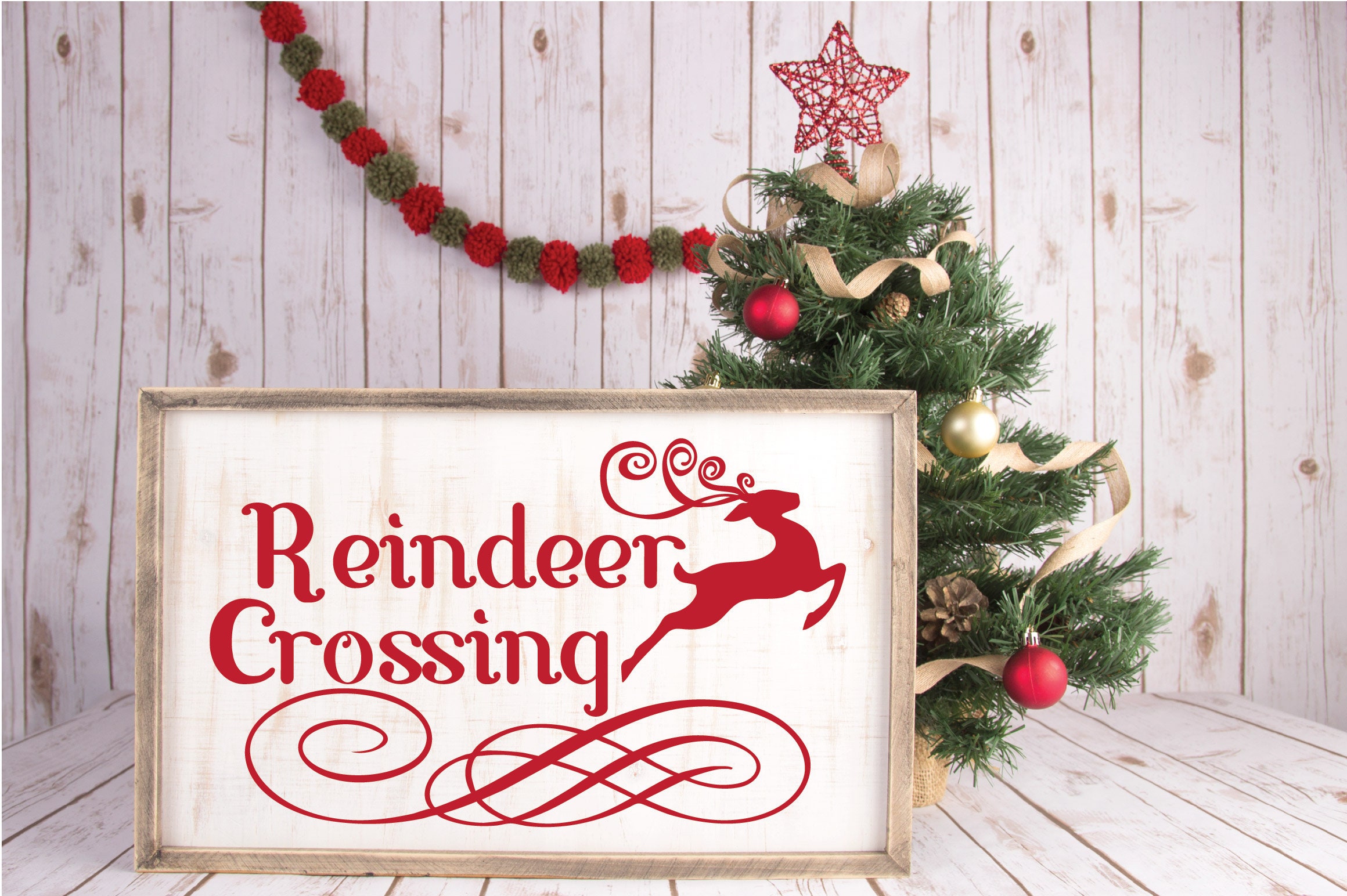 Christmas SVG Cut File Reindeer Crossing SVG Clip Art | Etsy