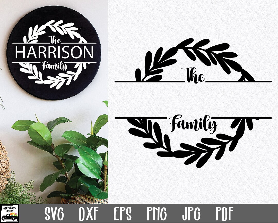 Family Name SVG File - Family Monogram Sign SVG File - Round Sign SVG ...