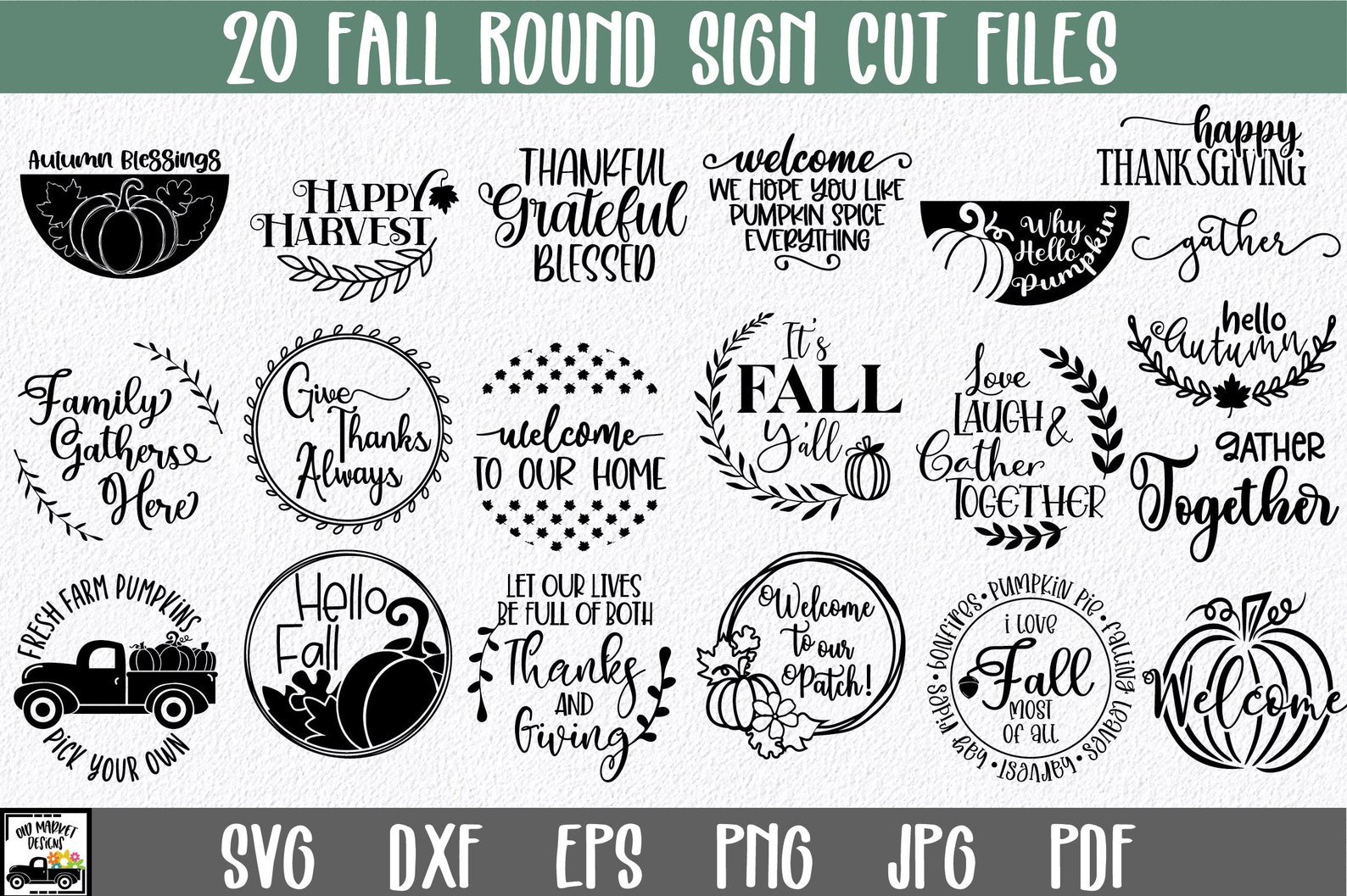 Fall Door Signs SVG Bundle Fall SVG Bundle Round Fall SVG | Etsy
