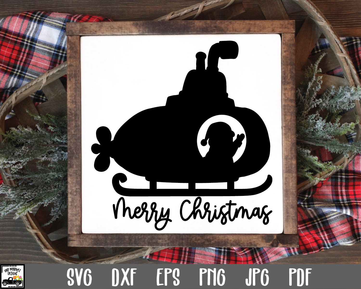 Santa Submarine SVG File Merry Christmas SVG File - Etsy