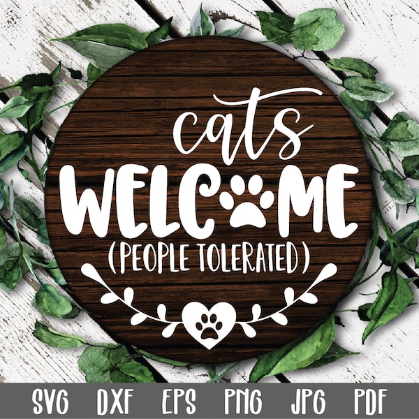 Cats Welcome People Tolerated Door Sign - Etsy