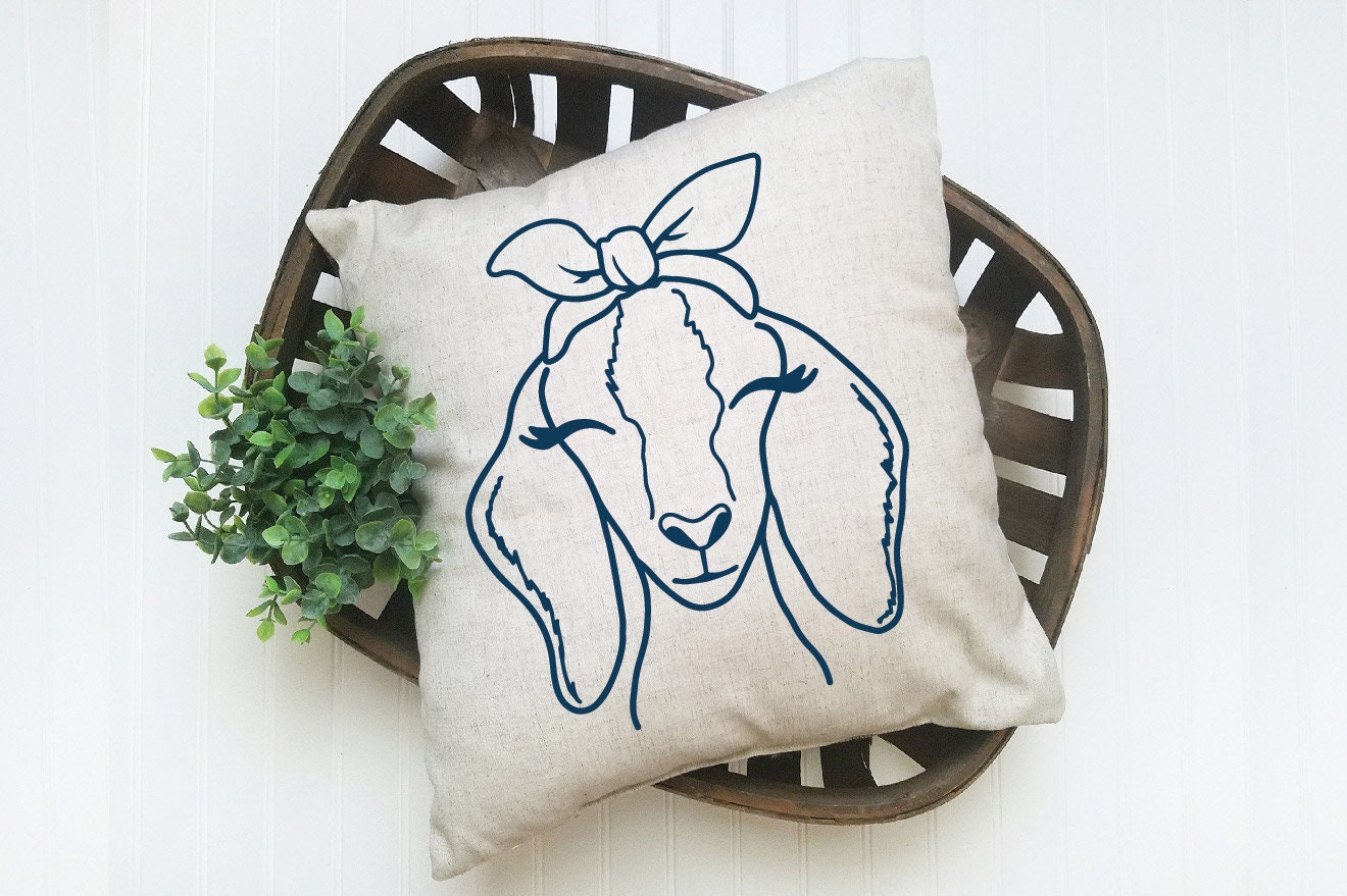 Goat With Bandana SVG File Nubian Goat Face SVG Goat Clip - Etsy