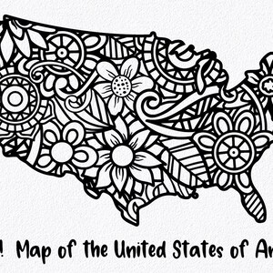 50 States SVG Bundle - Mandala Zentangle SVG State Files - State SVG ...