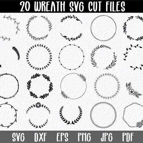 Wreath SVG Bundle Round Wreath SVG Files 20 Wreath Cut | Etsy