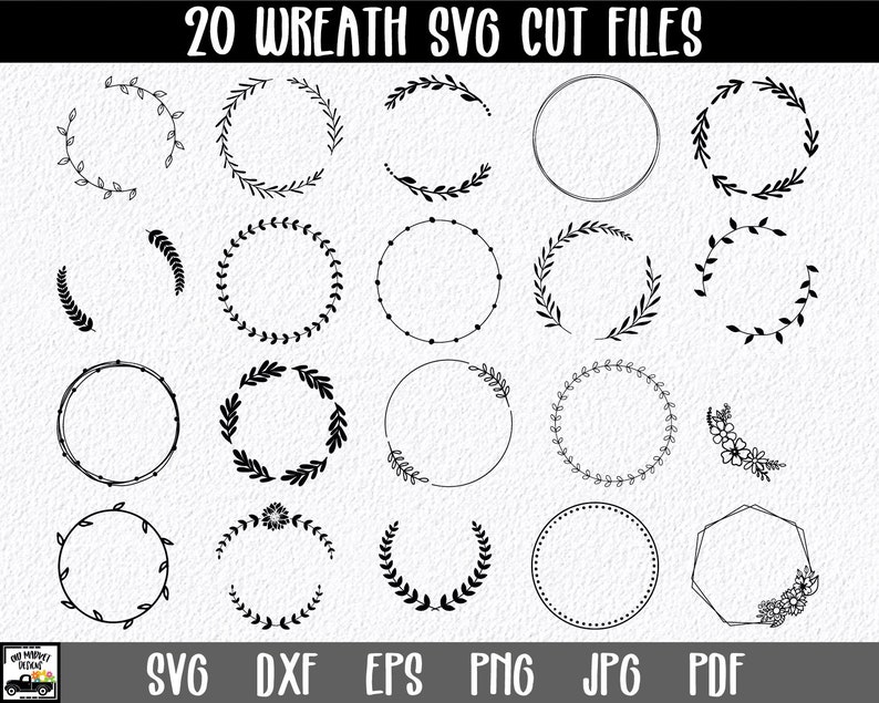 Wreath SVG Bundle - Round Wreath SVG Files - 20 Wreath Cut Files - Clip ...